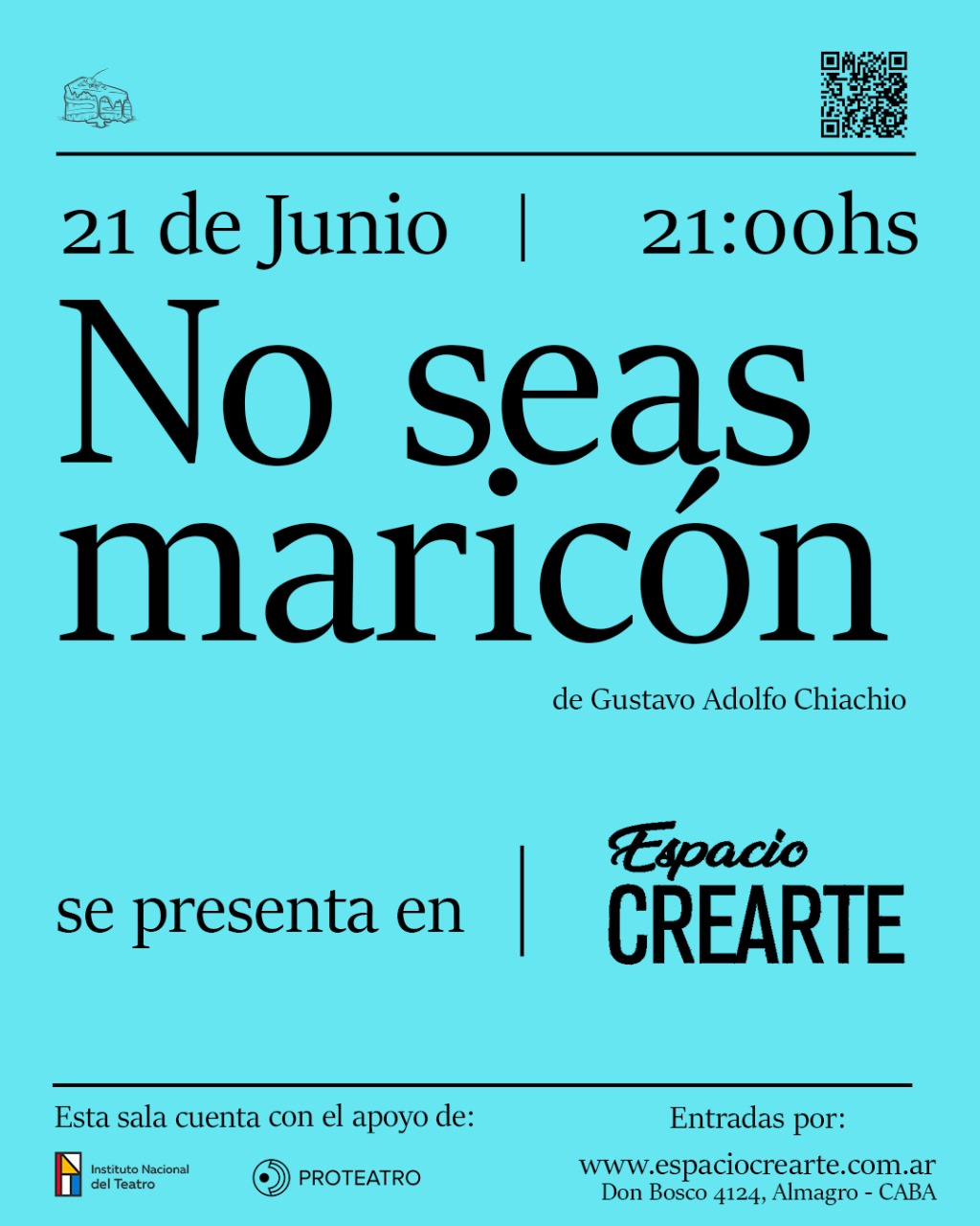 No seas Maricón - Espacio Crearte - Sala de Teatro - Clases de Teatro ...